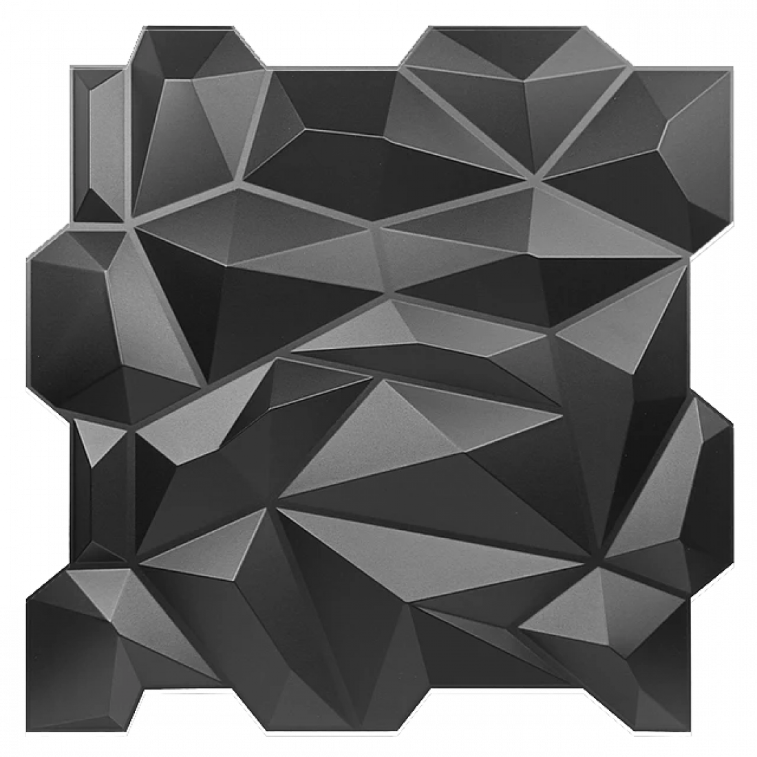 3D Wall Panel Shapes 50x50 - 12 pcs set - Black