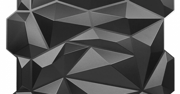 3D Wall Panel Shapes 50x50 - 12 pcs set - Black