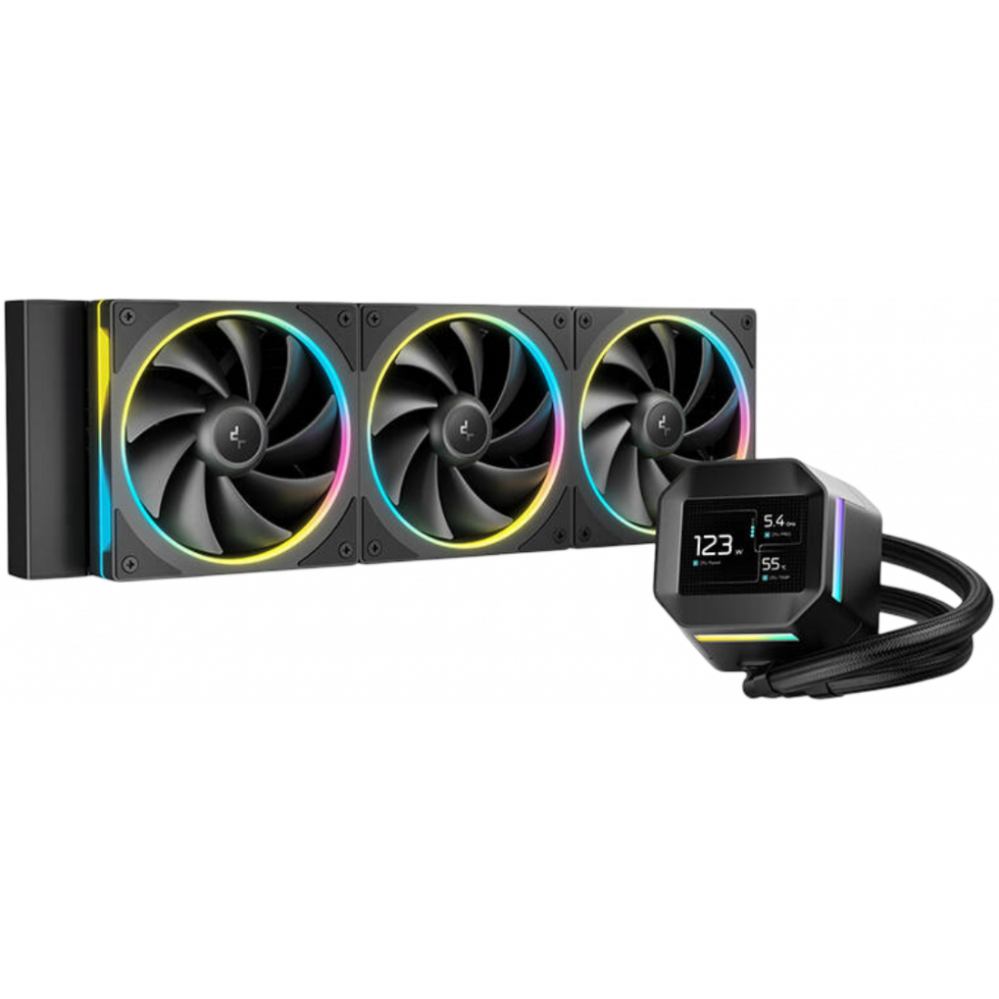 DEEPCOOL AIO LM360 A-RGB Customizable 2.4" IPS LCD Screen Liquid Cooler ...