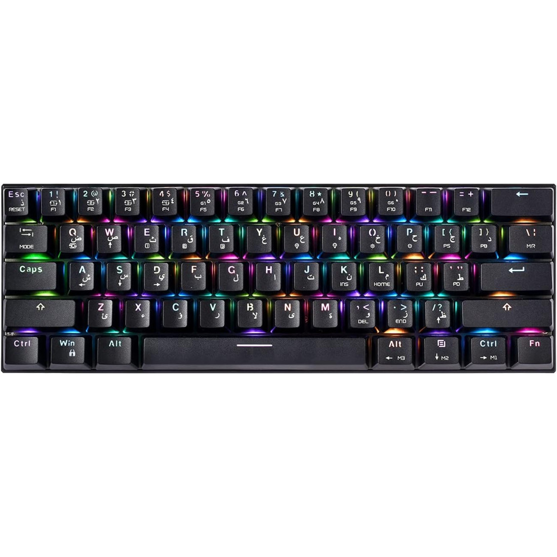 Motospeed SK62 RGB Mechanical Game Keyboard Black - Blue Arabic Switch