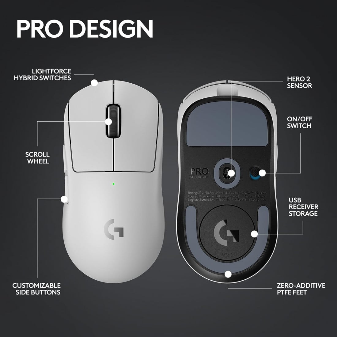 Logitech G pro X superlight 2 lightspeed Gaming Mouse - White