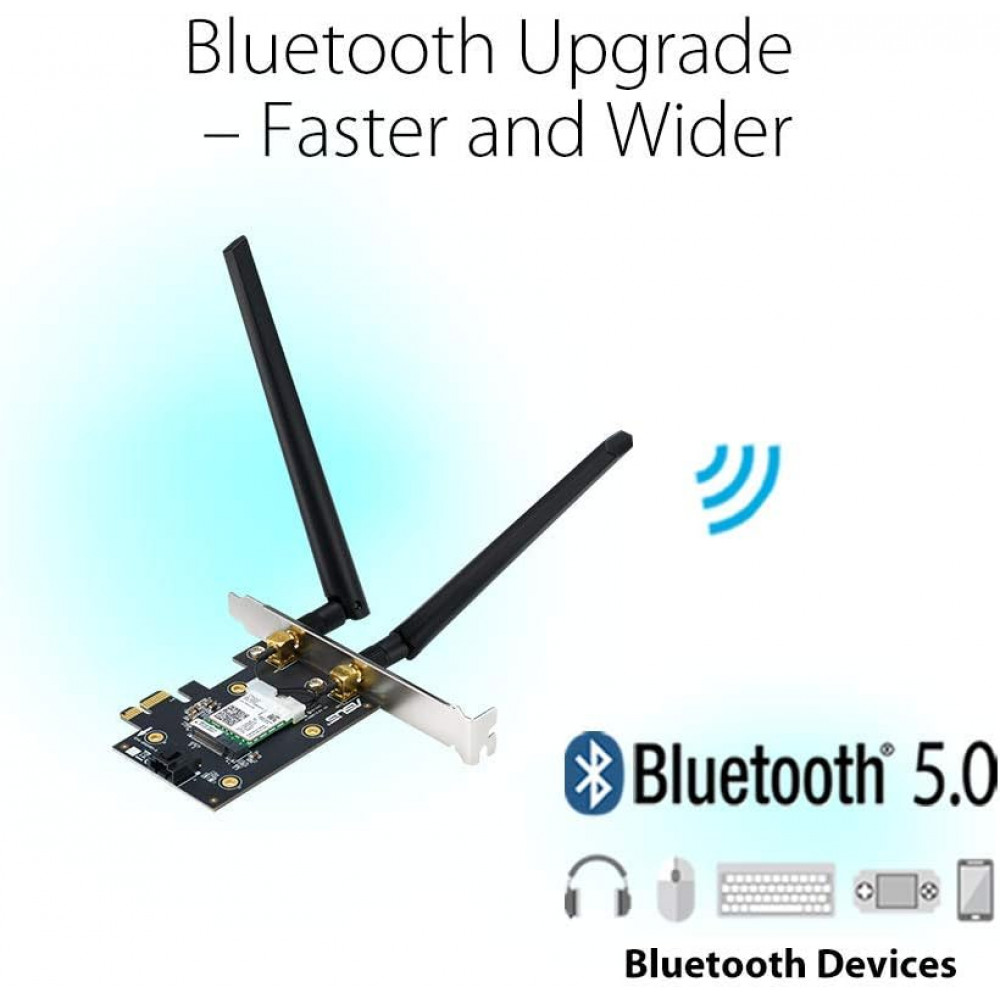 Asus AX3000 Dual Band PCI-E WiFi 6 (802.11ax) Adapter with 2 external ...