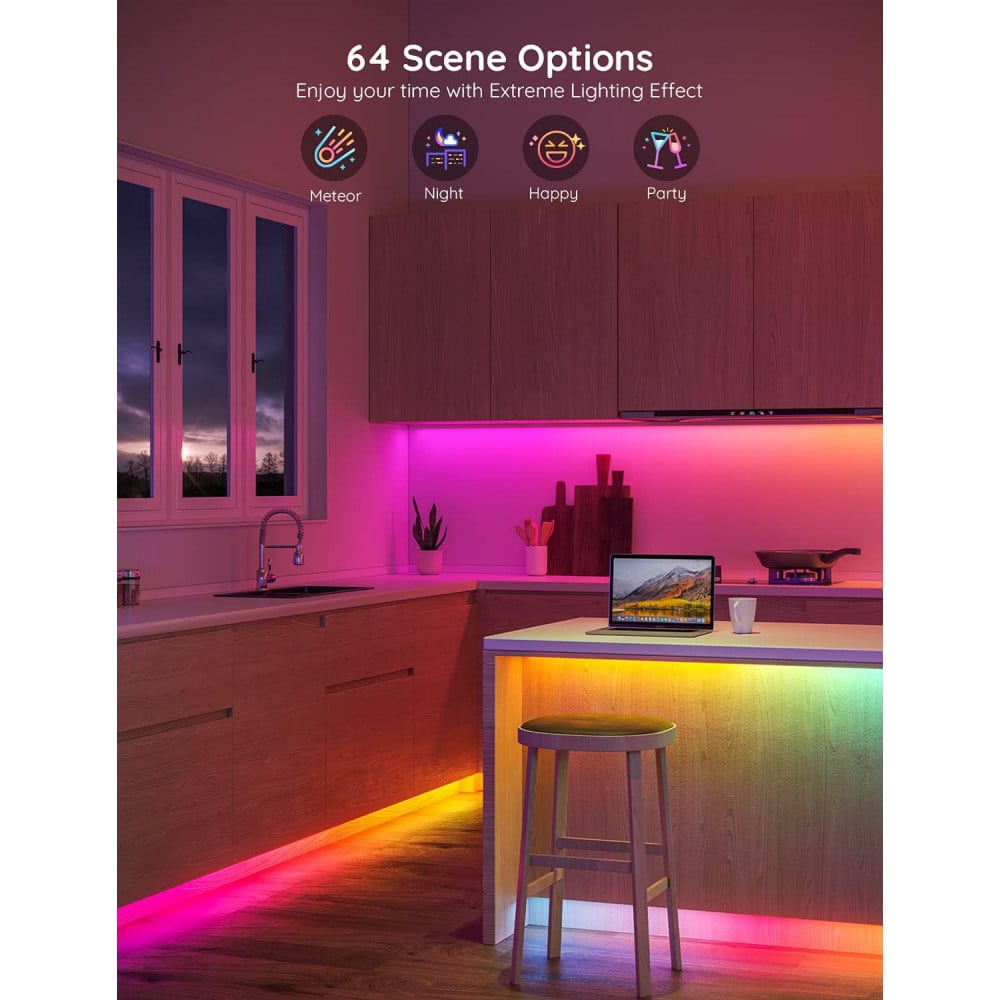 Govee RGBIC Basic Wi-Fi + Bluetooth LED Strip Lights 10m