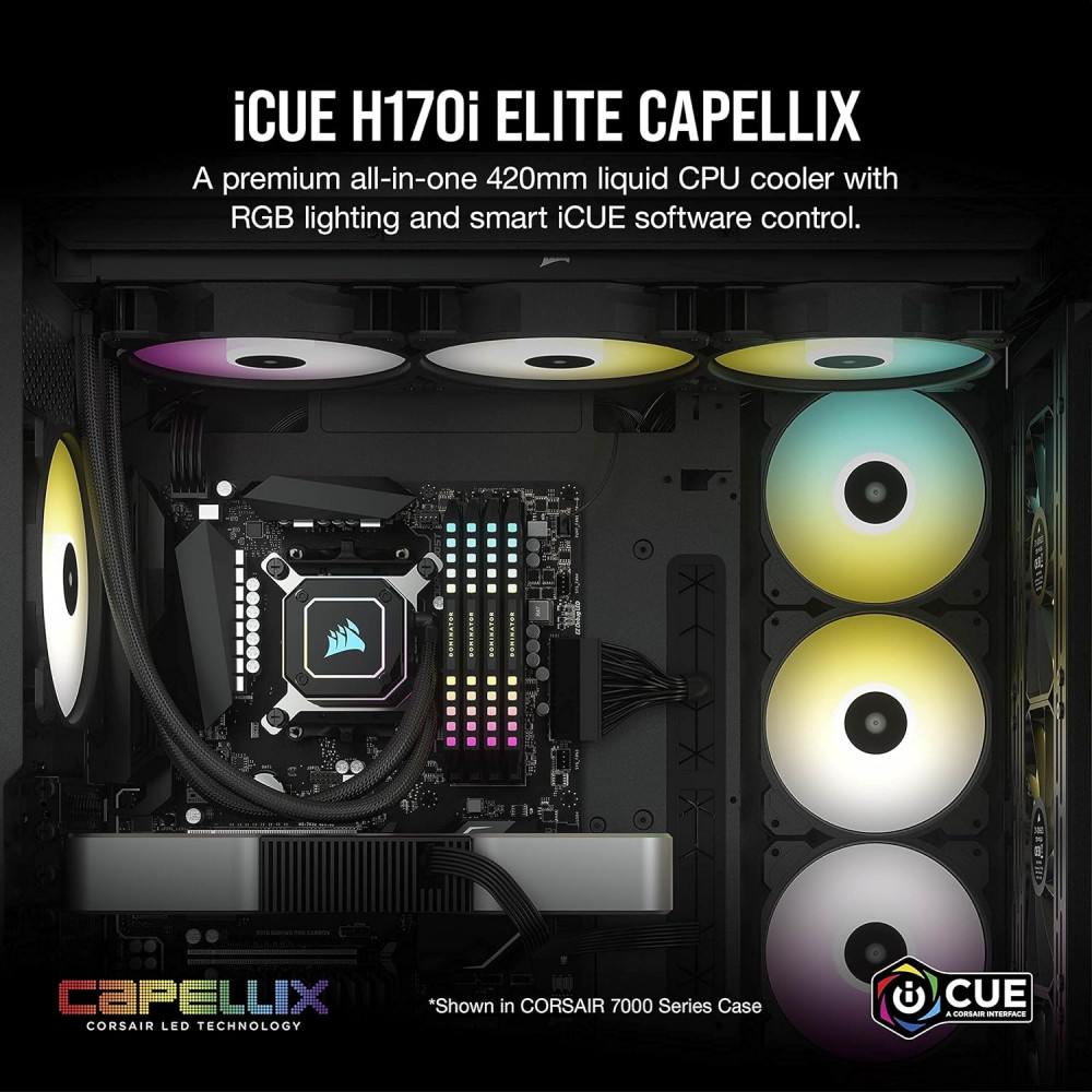 Corsair iCUE H170i ELITE CAPELLIX XT 420mm RGB Cooler - Black