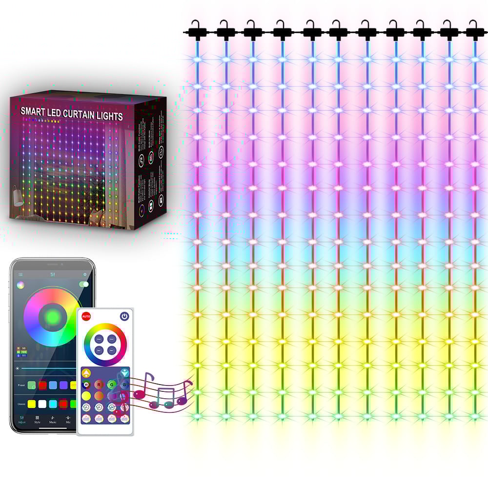 Smart LED Curtains Light 3mx3m Bluetooth remote control