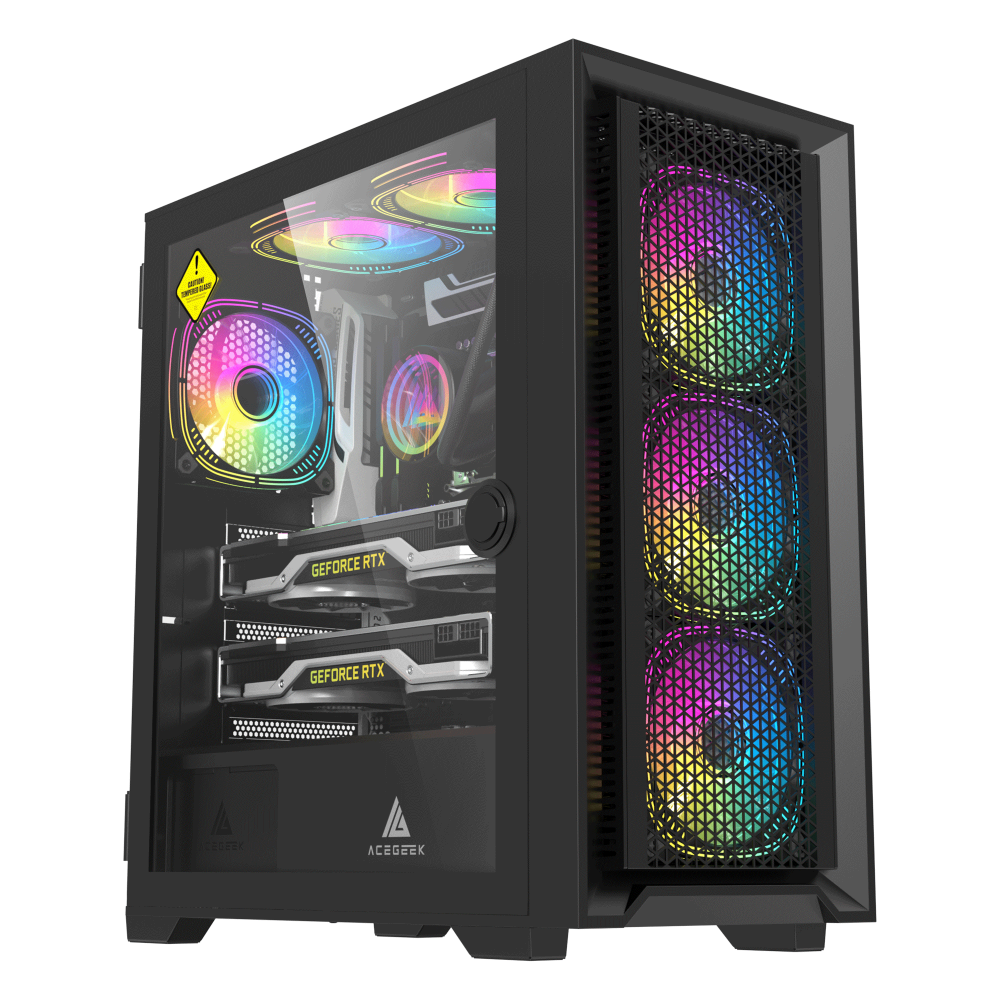 Tempest A370 ATX 4xARGB Fans case - Black