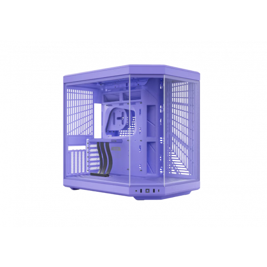 صندوق HYTE Y70 البنفسجي – ميد‑تاور ATX | تصميم غرفتين وتدفق هواء ممتاز