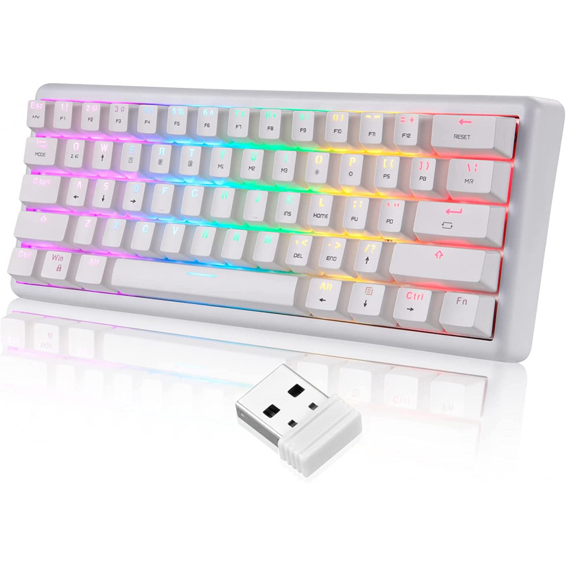 Motospeed SK66 Mechanical keyboard - White - Red Arabic Switch