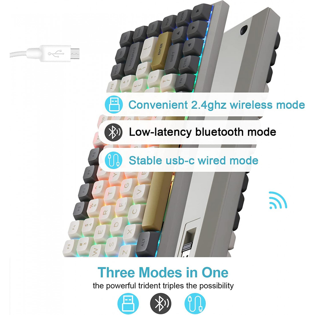 Motospeed SK84 Mechanical RGB wireless keyboard - Blue Switch