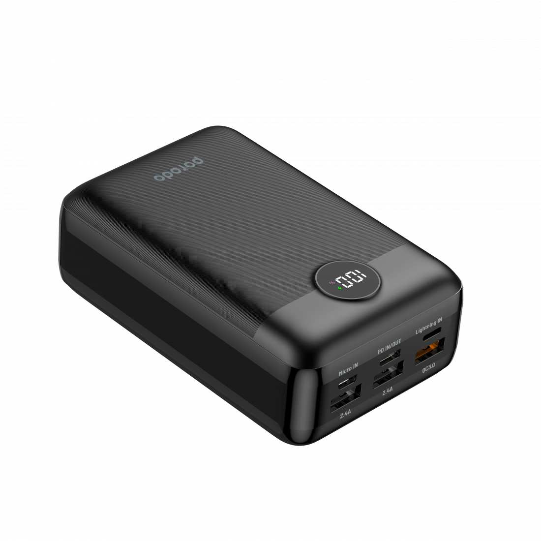Porodo Super Compact Power Bank 30000mAh PD 20W QC3.0 - Black