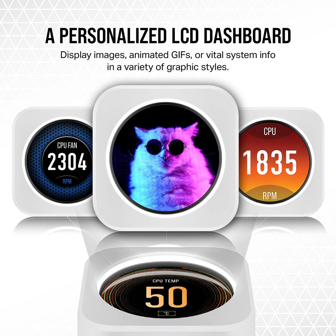 Corsair iCUE H150i ELITE LCD XT Display 360mm Cooler - White