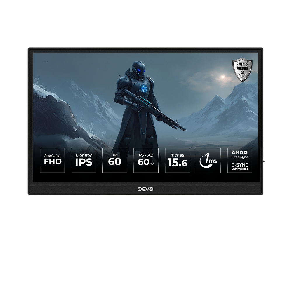 شاشة ألعاب ديفو DPI15660 15.6" IPS FHD 60Hz 1ms | شاشة محمولة وسريعة