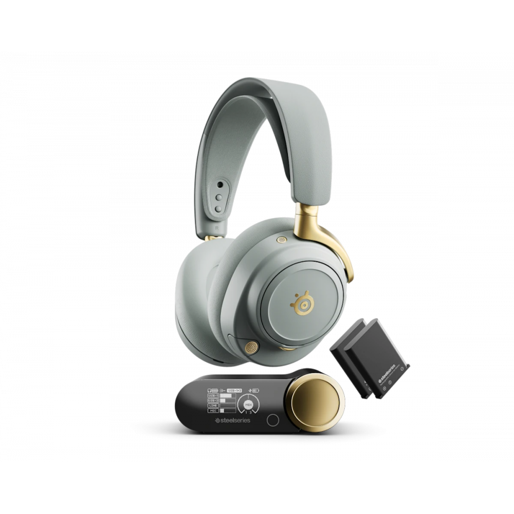 سماعة الألعاب SteelSeries Arctis Nova Elite اللاسلكية ذهبية | صوت ألعاب ...