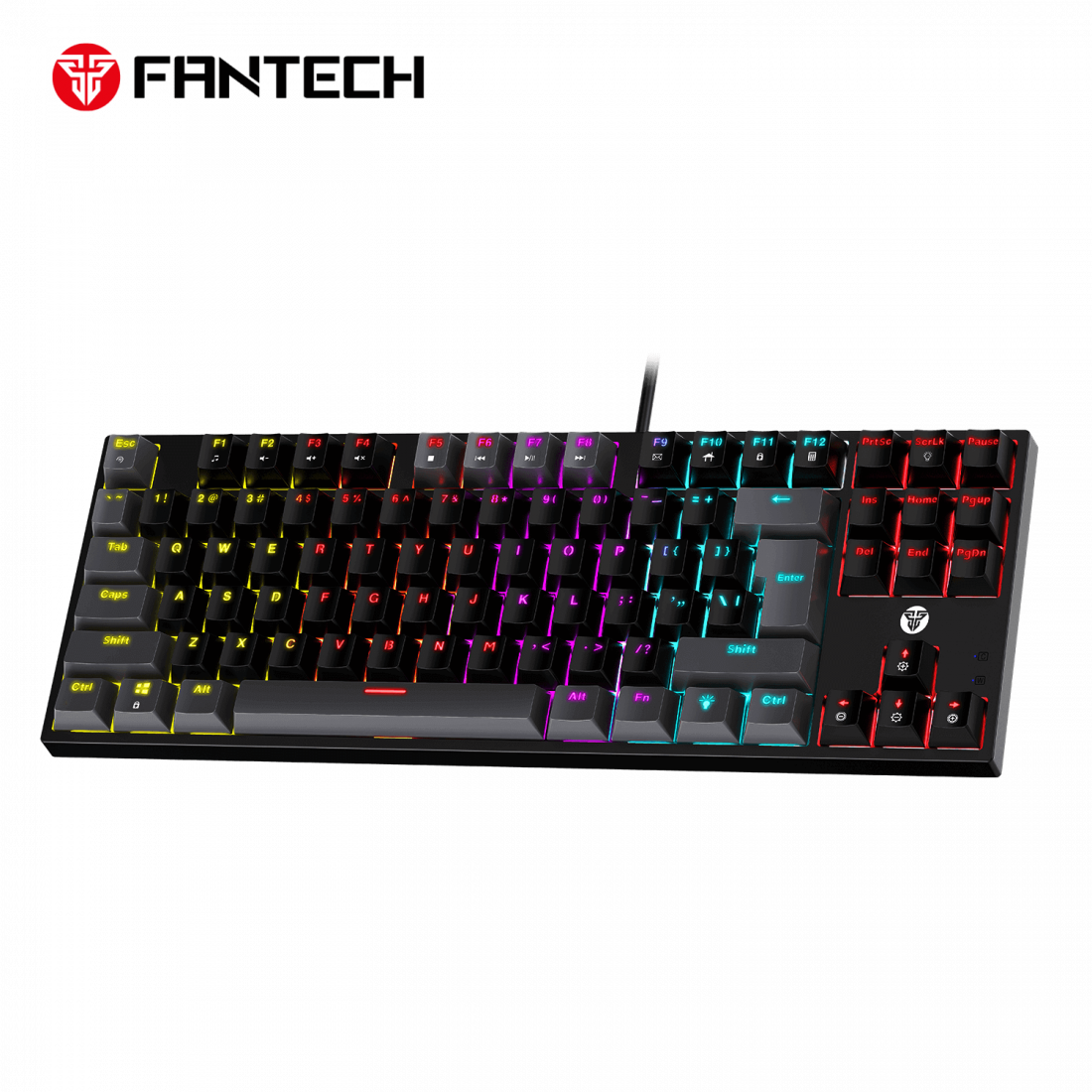 Fantech MK876V2 104 Wired Mechanical Keyboard - Black - Red Switch