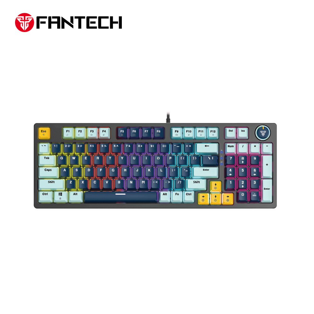 Fantech MK890V2 Wired Mechanical Keyboard - Navy - Red Switch
