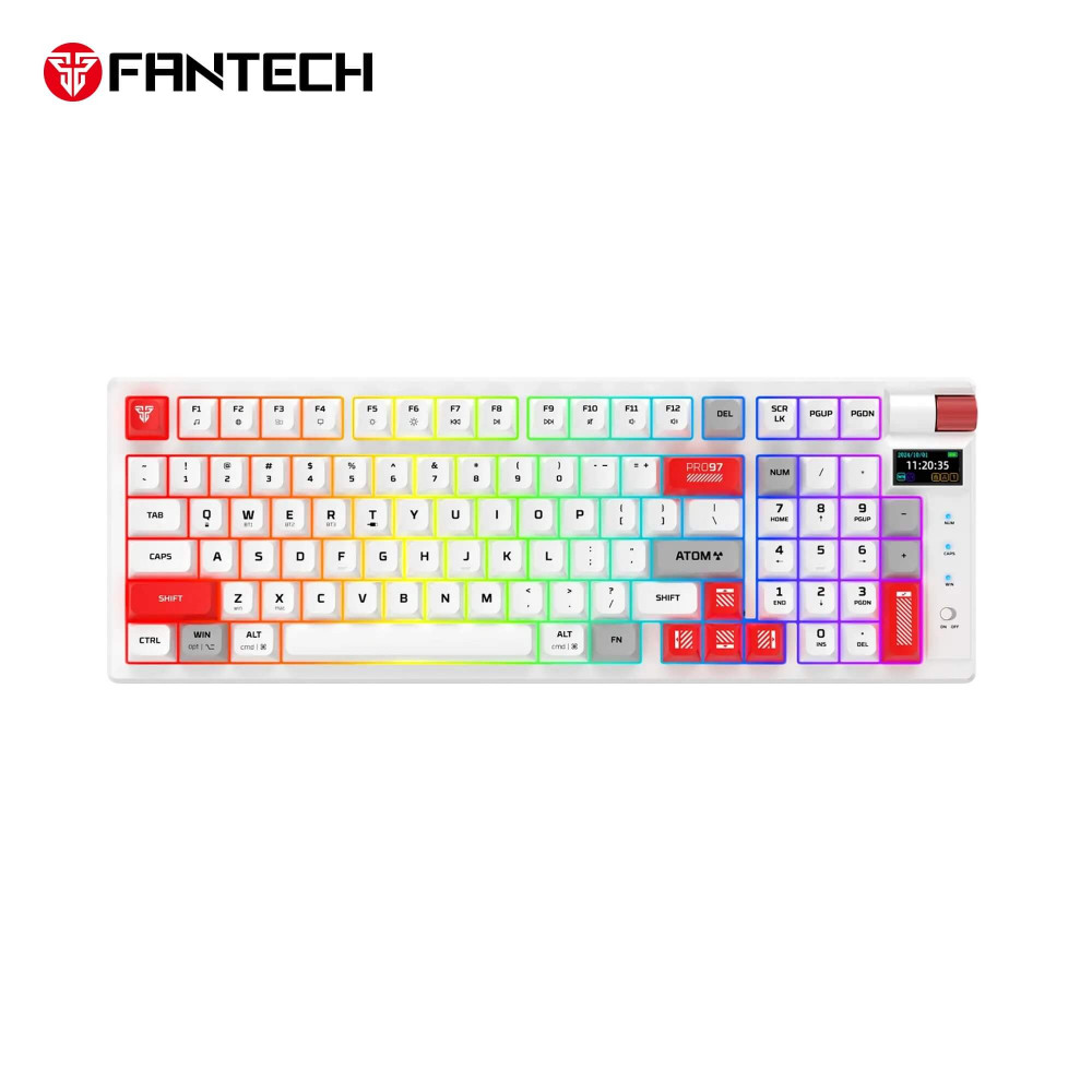 Fantech MK918 Wireless Mechanical Keyboard - White - Red Switch