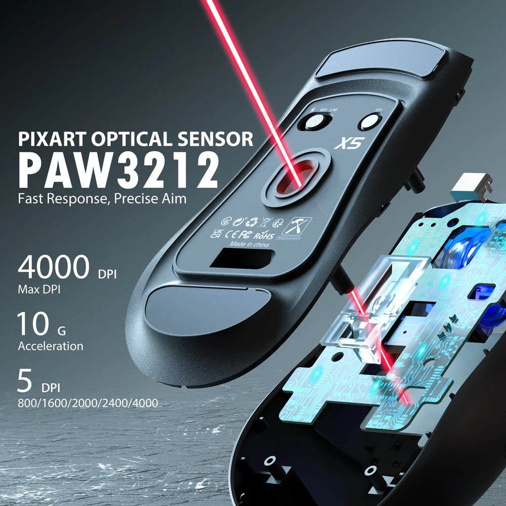 Attack Shark X5 Lightweight Mouse – White / Black