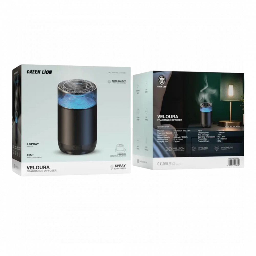 Green Lion Veloura Fragrance Diffuser - Black