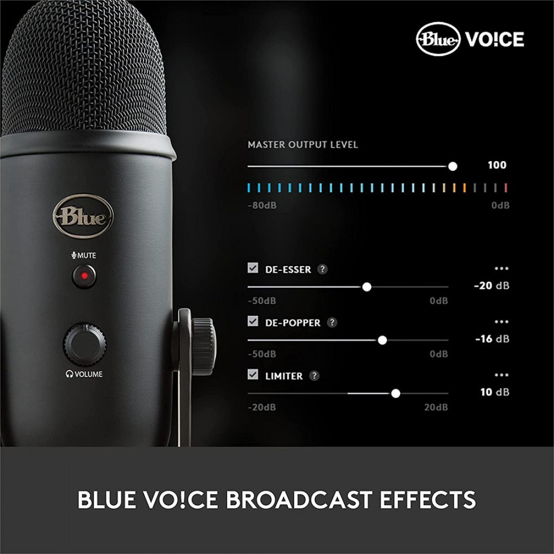 Logitech Yeti Premium Multi-Pattern USB Microphone - Blue