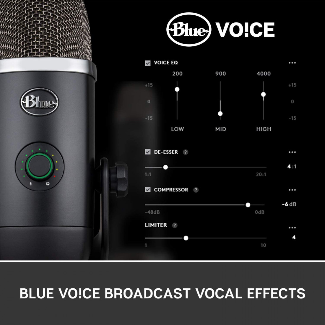 Logitech Yeti X Professional Multi-Pattern USB Microphone With Blue Voice